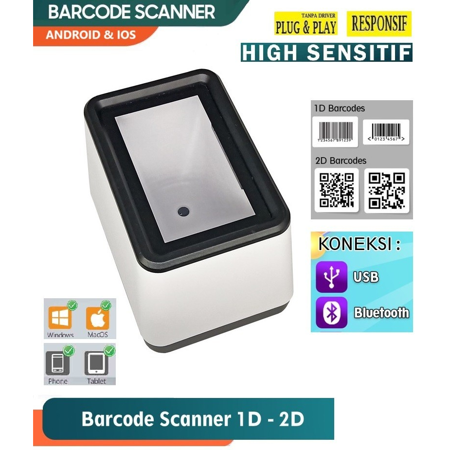 Jual Bluetooth Barcode Scanner 1D 2D QR Code CMOS - USB BLUETOOTH ...