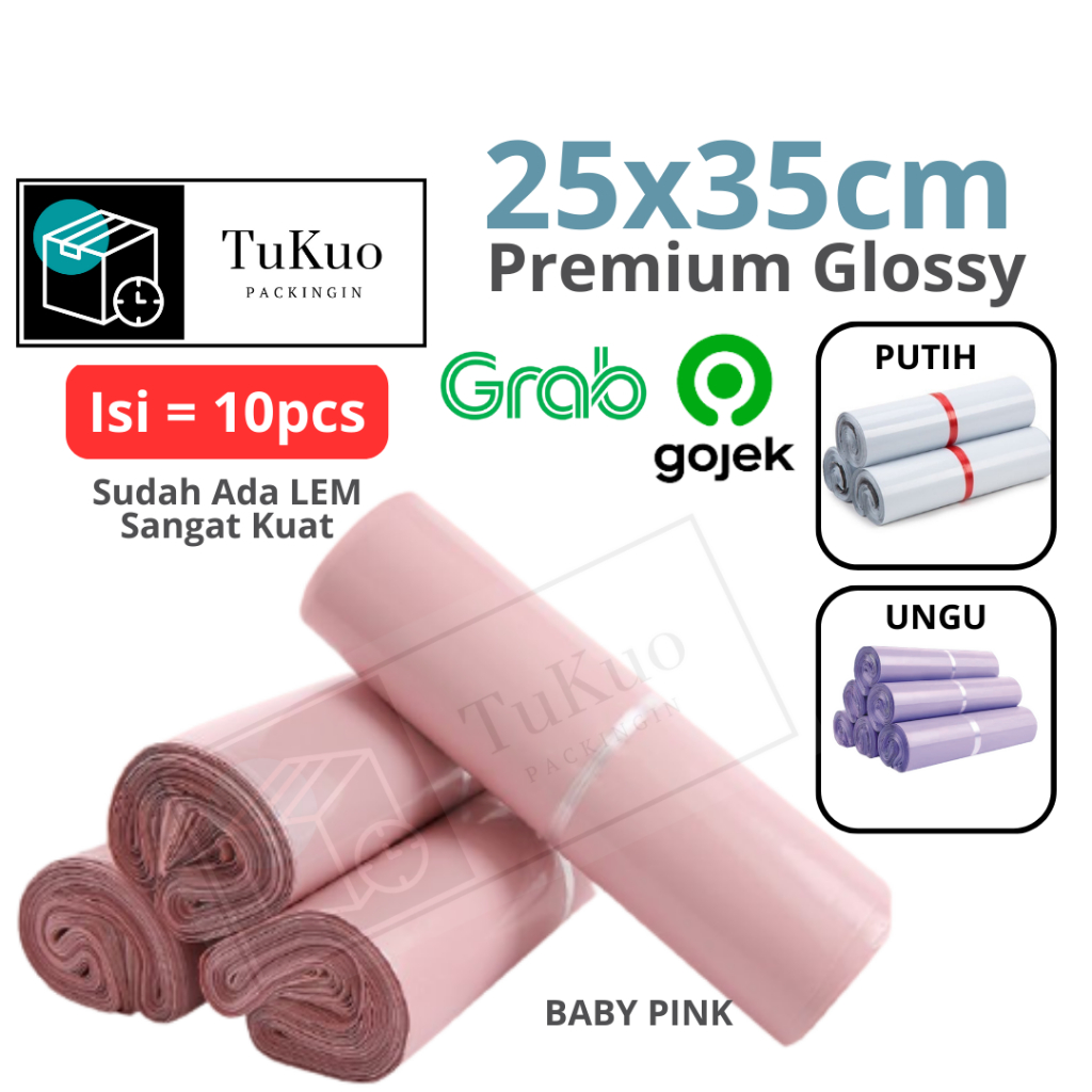 Jual Polymailer 25X35CM Isi 10pcs Baby Pink Premium Glossy Plastik ...
