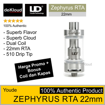 Jual Original UD ZEPHYRUS 22 RTA | 22mm | sIlver SS color | Shopee ...