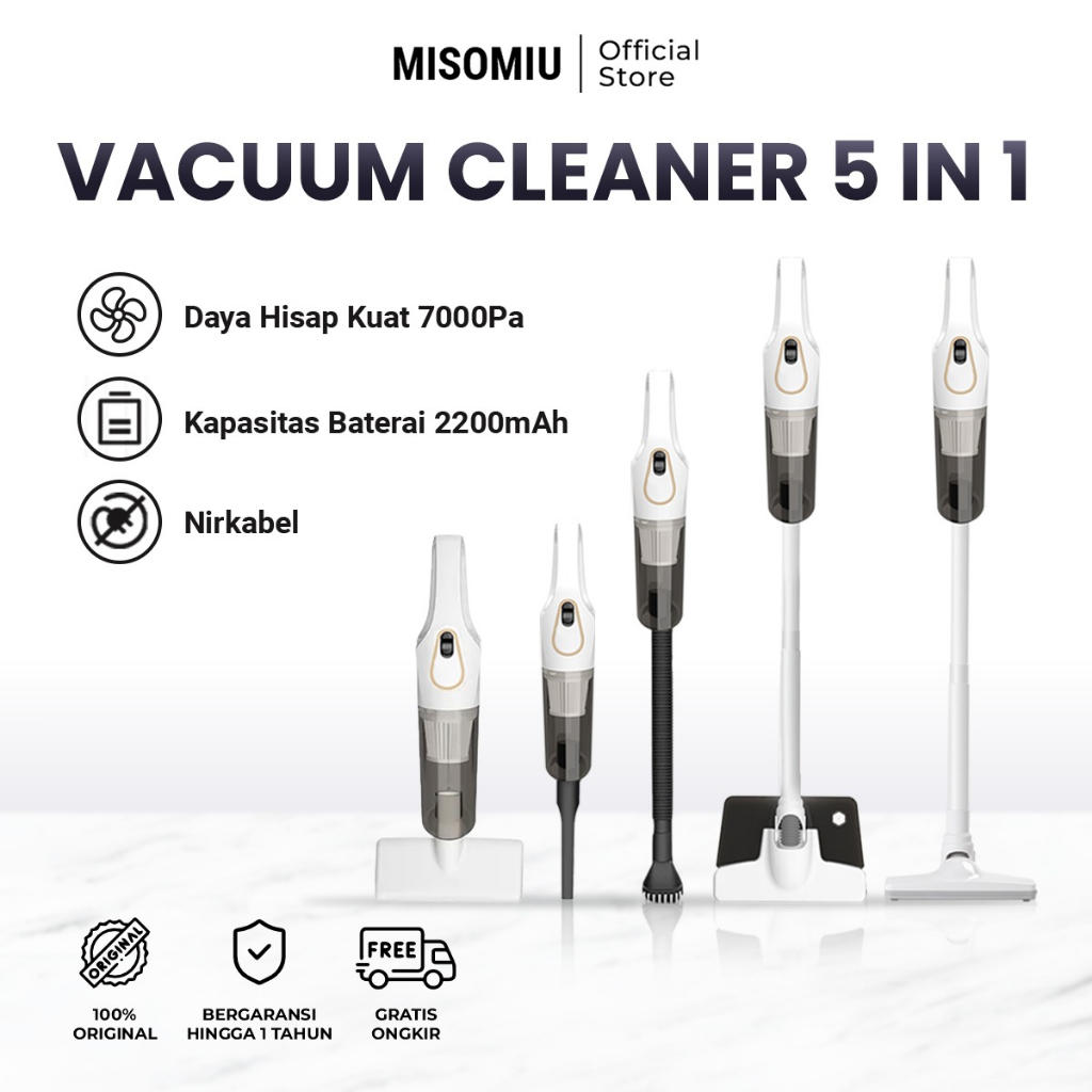 Jual Vacuum Cleaner 5 In 1 / Penyedot Debu Portable Cordless ...