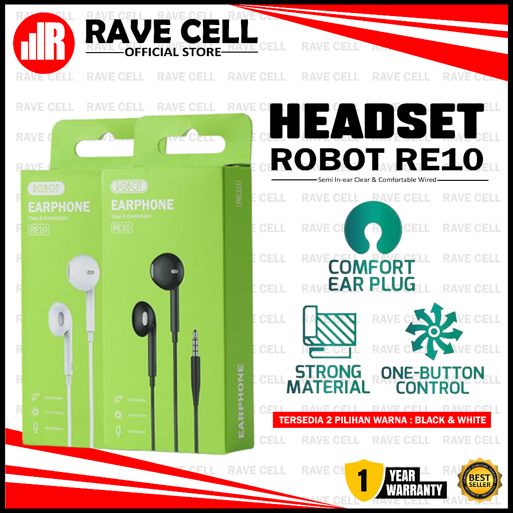 Jual Headset ROBOT RE10 Semi In-Ear | Shopee Indonesia