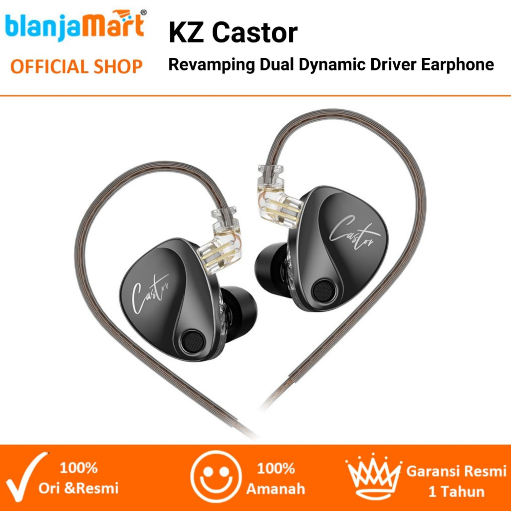 Jual KZ CASTOR Dual Dynamic Driver Metal In Ear Earphone with MIC ...