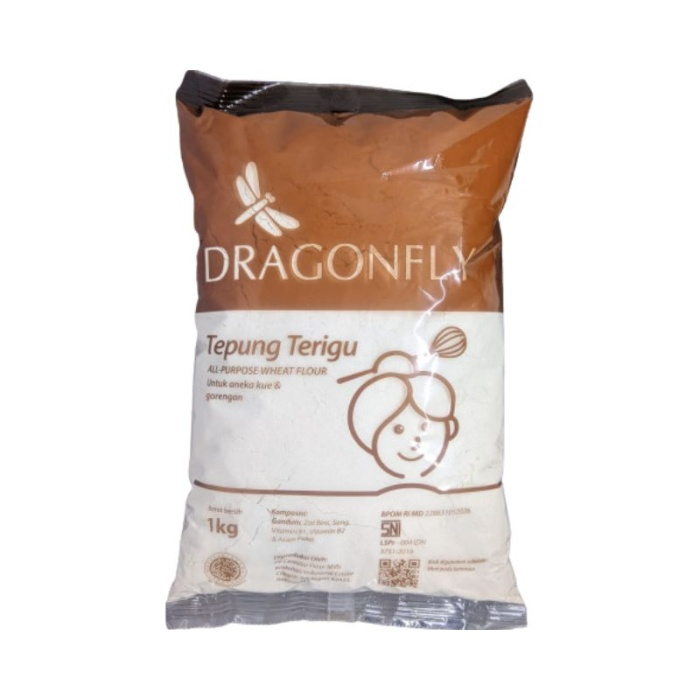 Jual TEPUNG KEMASAN DRAGONFLY WHEAT FLOUR 1 KG | Shopee Indonesia