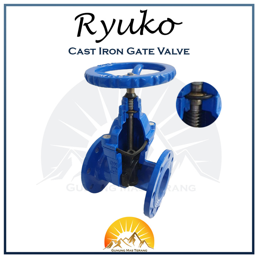 Jual Ryuko Gate Valve Besi Cast Iron Non Rising Steam PN16 - 50 mm 2 ...