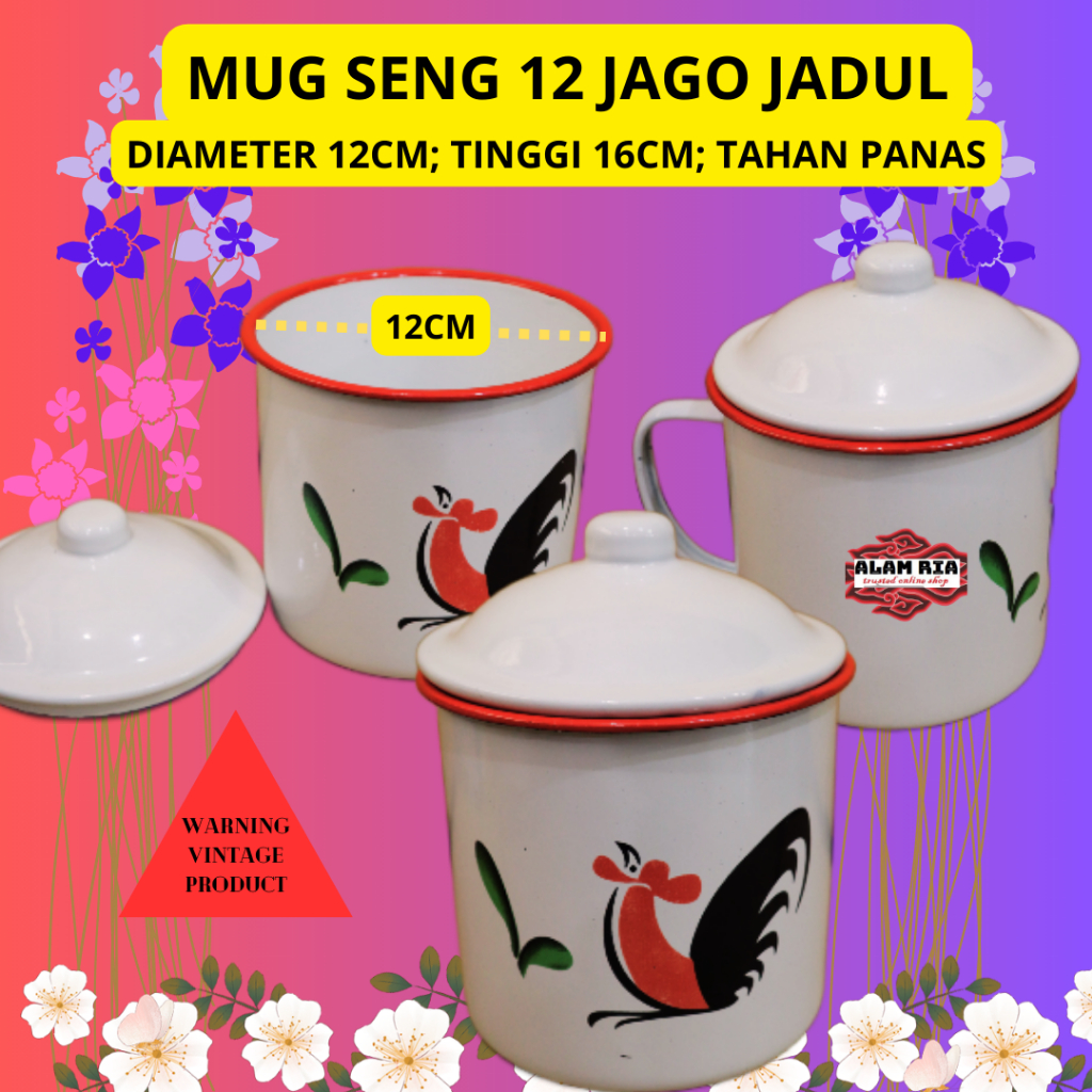 Jual MUG SENG 12 JAGO JADUL / CANGKIR SENG JAGO JUMBO 1.2L / CANGKIR ...