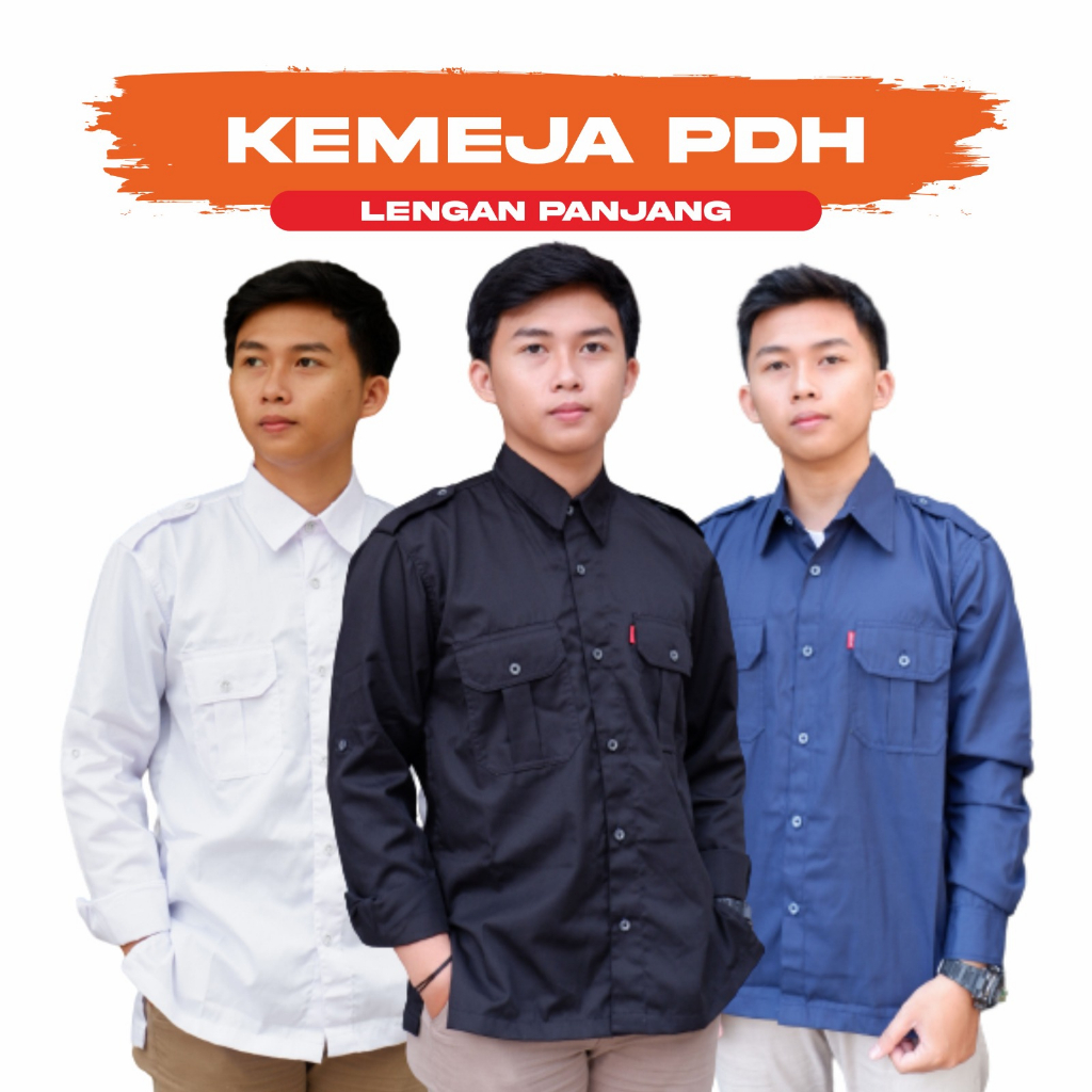 Jual [ TERBARU ] KEMEJA PDH POLOS LENGAN PANJANG - AWESAM | Shopee ...