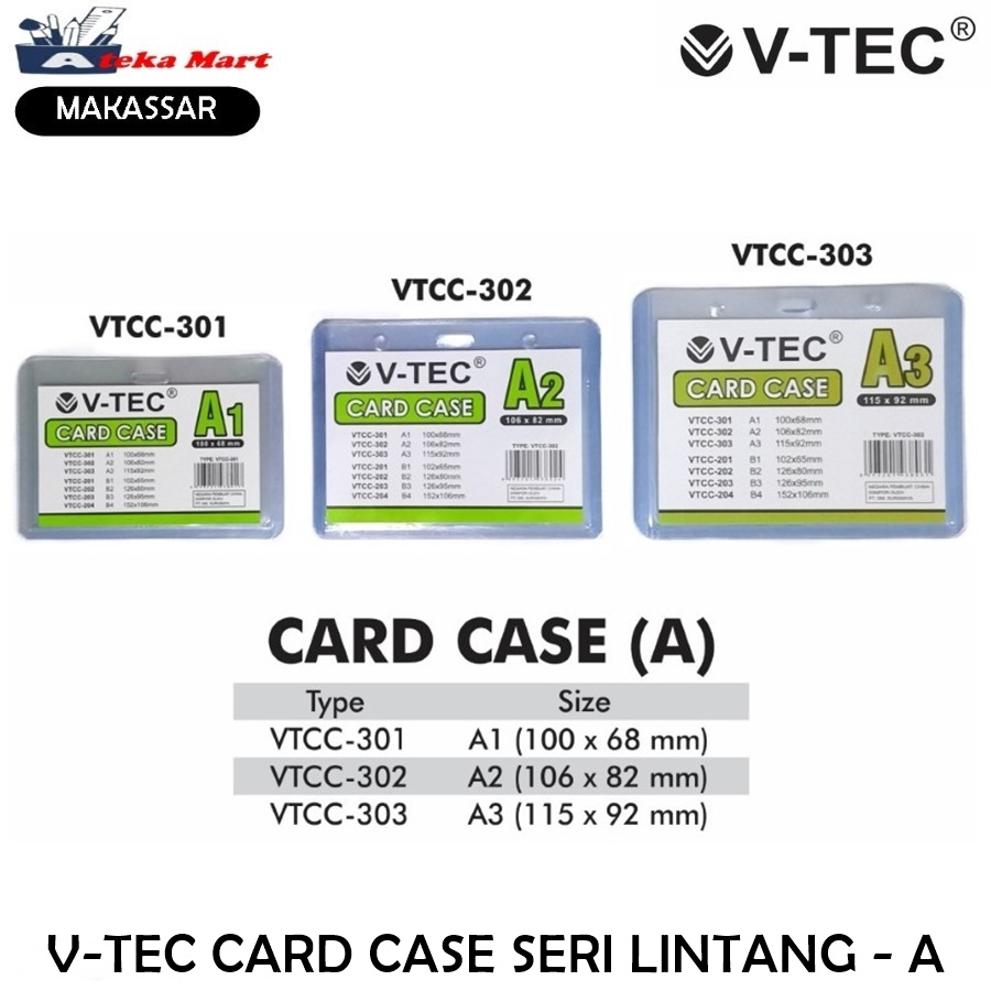 Jual [PAK/20PCS] V-TEC CARD CASE A1 A2 A3 TEMPAT ID CARD | Shopee Indonesia