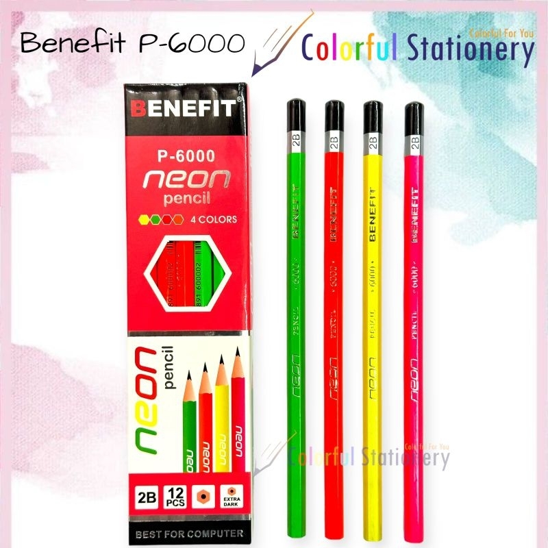 Jual Pensil 2b Benefit Neon P 6000 12 Pcs Shopee Indonesia