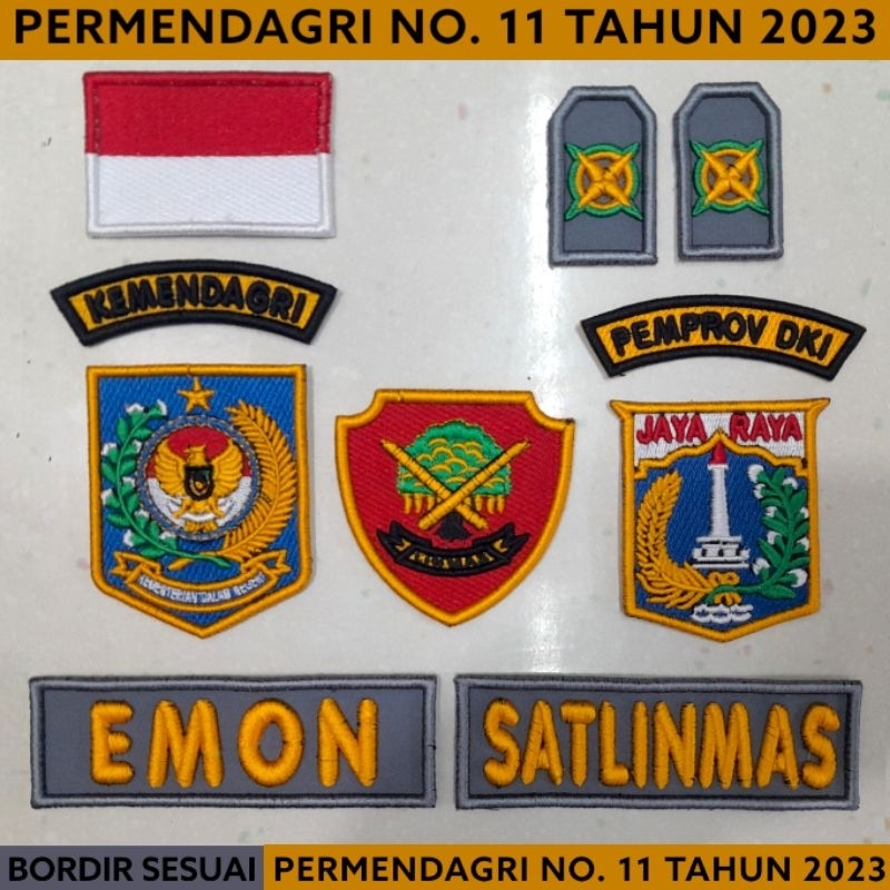 Jual BORDIR LINMAS TIMBUL TERBARU DASAR ABU SESUAI PERMENDAGRI NO 11 ...