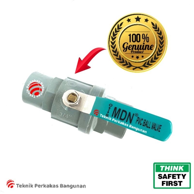 Jual Ball valve/stop kran pvc gagang stainless drat polos 1/2inch-3/4inch-1inch MDN | Shopee ...