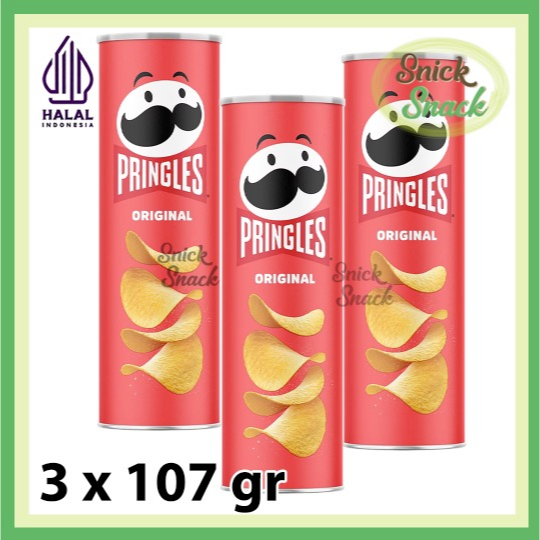 Jual Pringles Original 107 gr Bundle 3 tube Keripik Kentang | Shopee ...