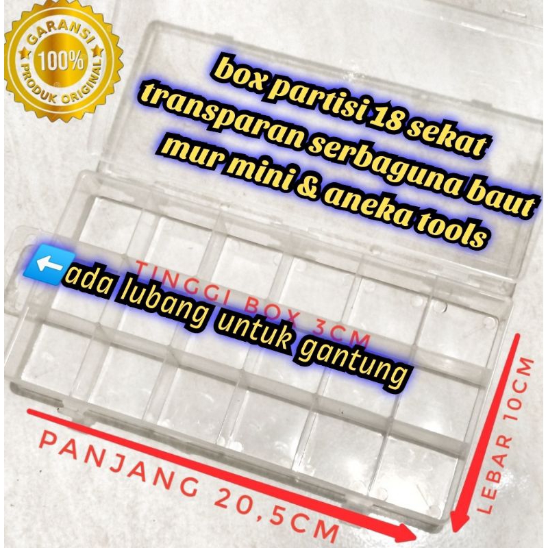 Jual kotak box partisi 18 sekat 6x3 serbaguna baut mur tools ...