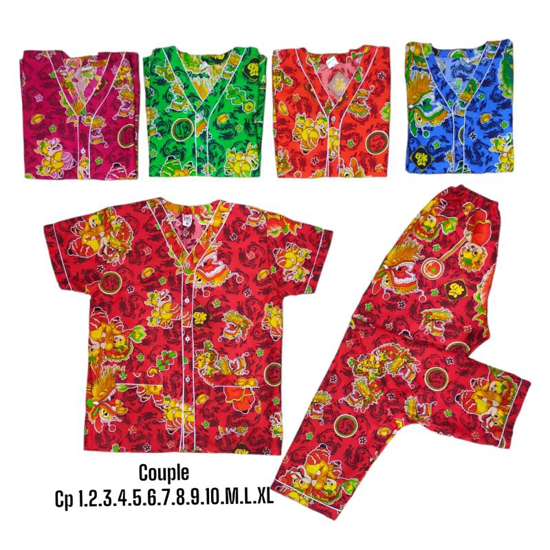 Jual Baju Tidur Imlek Shio Naga Size M - XL Batik bagan siapi api Kode ...