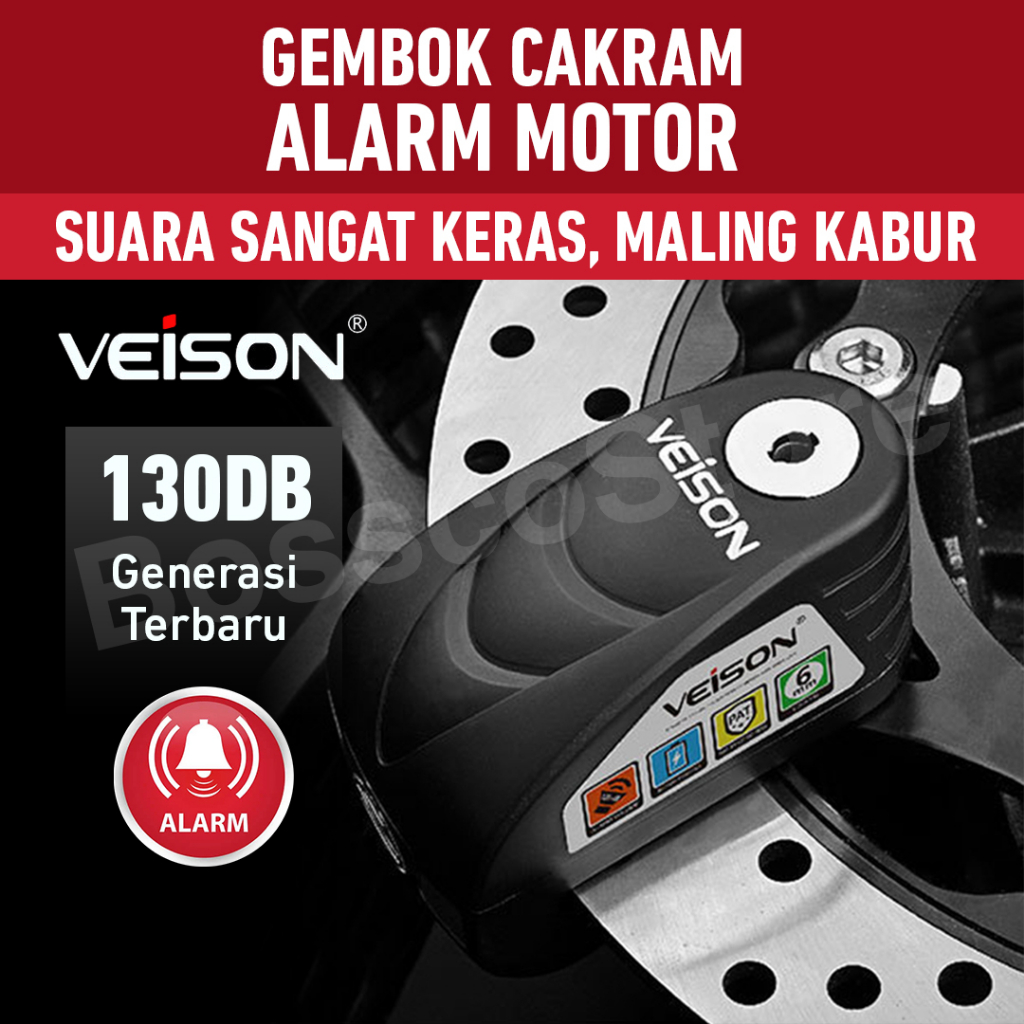 Jual VEISON DX19 Gembok Cakram Alarm Original Kunci Rem Sepeda Motor ...