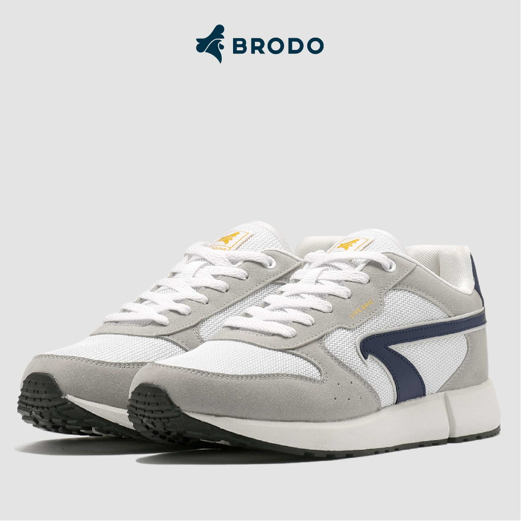 Jual BRODO - Sneakers Corsa Classic White Navy | Shopee Indonesia