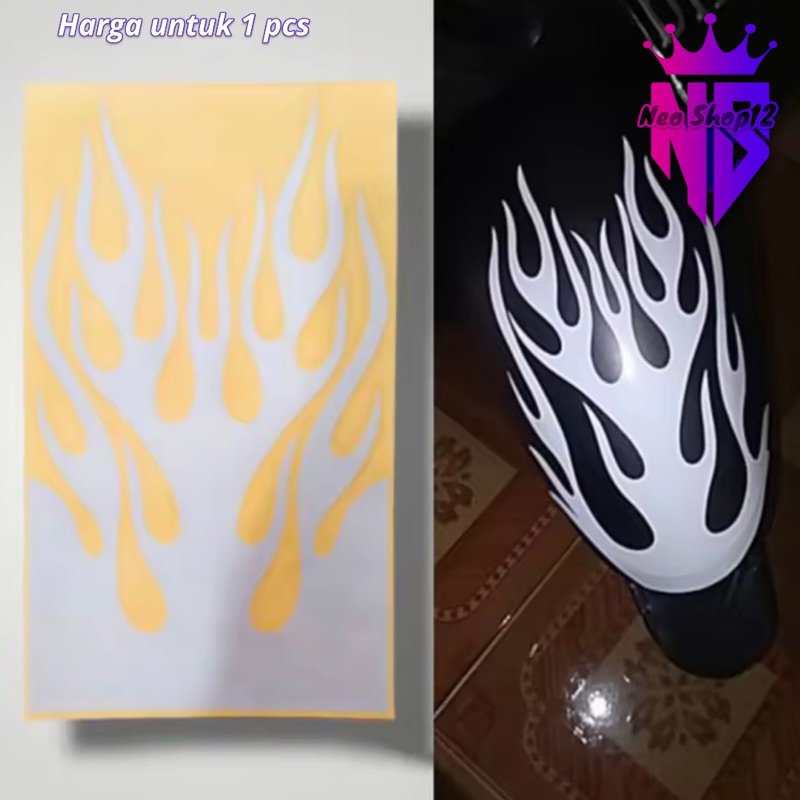 Jual STIKER SPAKBOR DEPAN MOTOR LIDAH API MENYALA REFLEKTIVE CUTTING ...