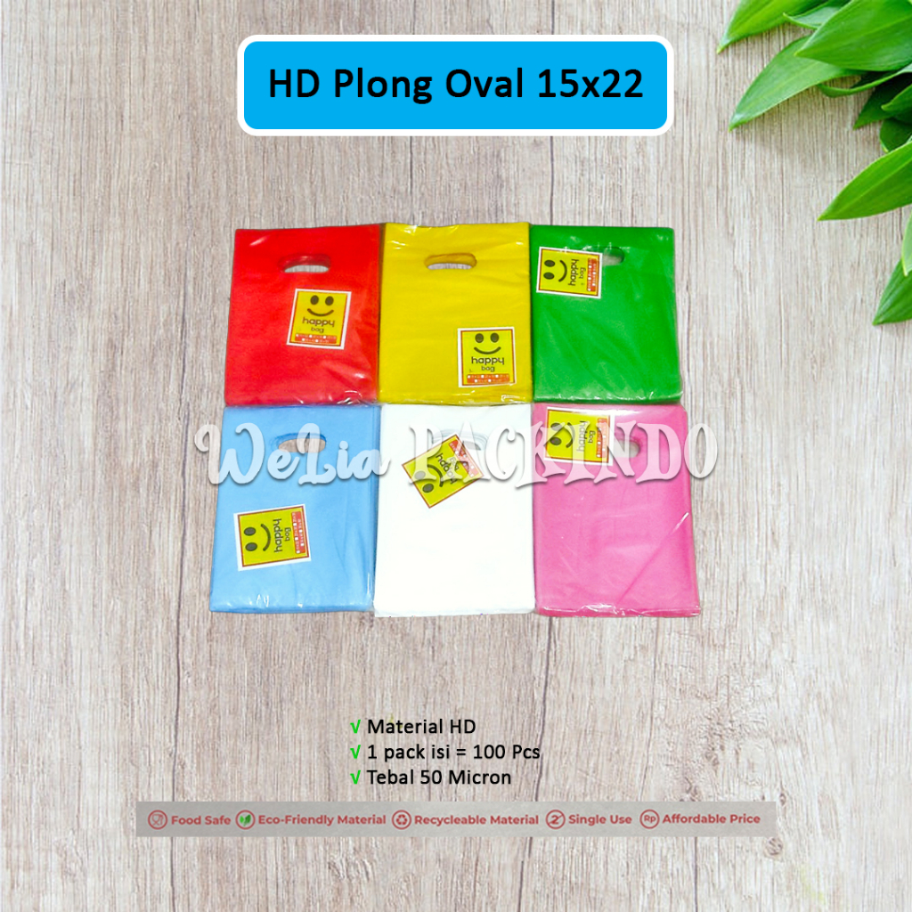 Jual [100 PCS] 15x22 HD Plong Oval / Kantong Plastik Packing Warna ...