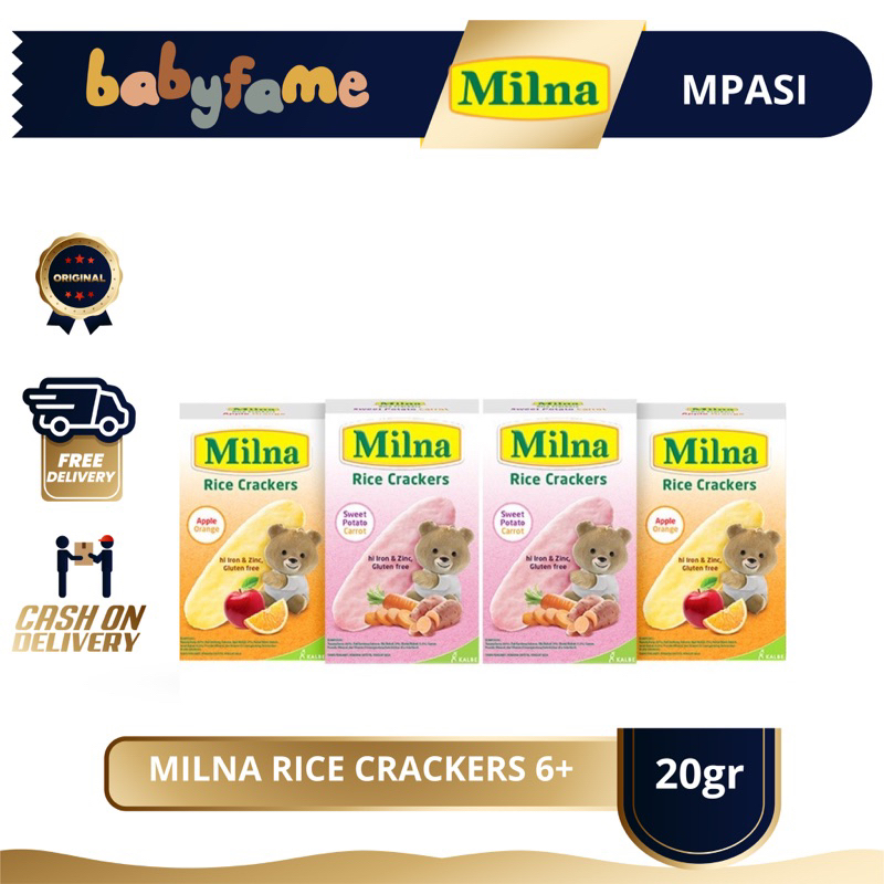 Jual MILNA RICE CRACKERS | 20GR | CEMILAN BAYI | Shopee Indonesia