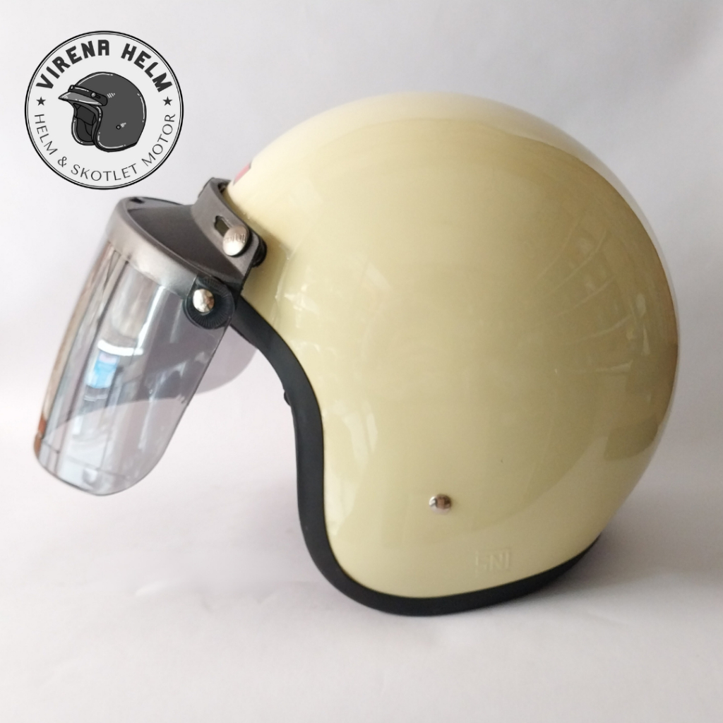 Jual HELM ARC CREAM POLOS DEWASA SNI MURAH FREE PACKING DUS DAN BUBBLE ...