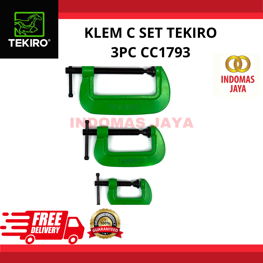 Jual Tekiro Klem C Set 3 Pcs / Catok / Alat Jepit Tekiro klem C set 3pc ...