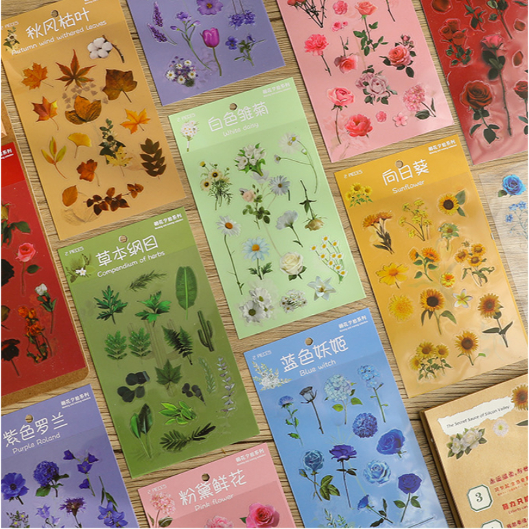 Jual Cultural Morning Flower Sticker SET / Sticker PVC dengan motif ...