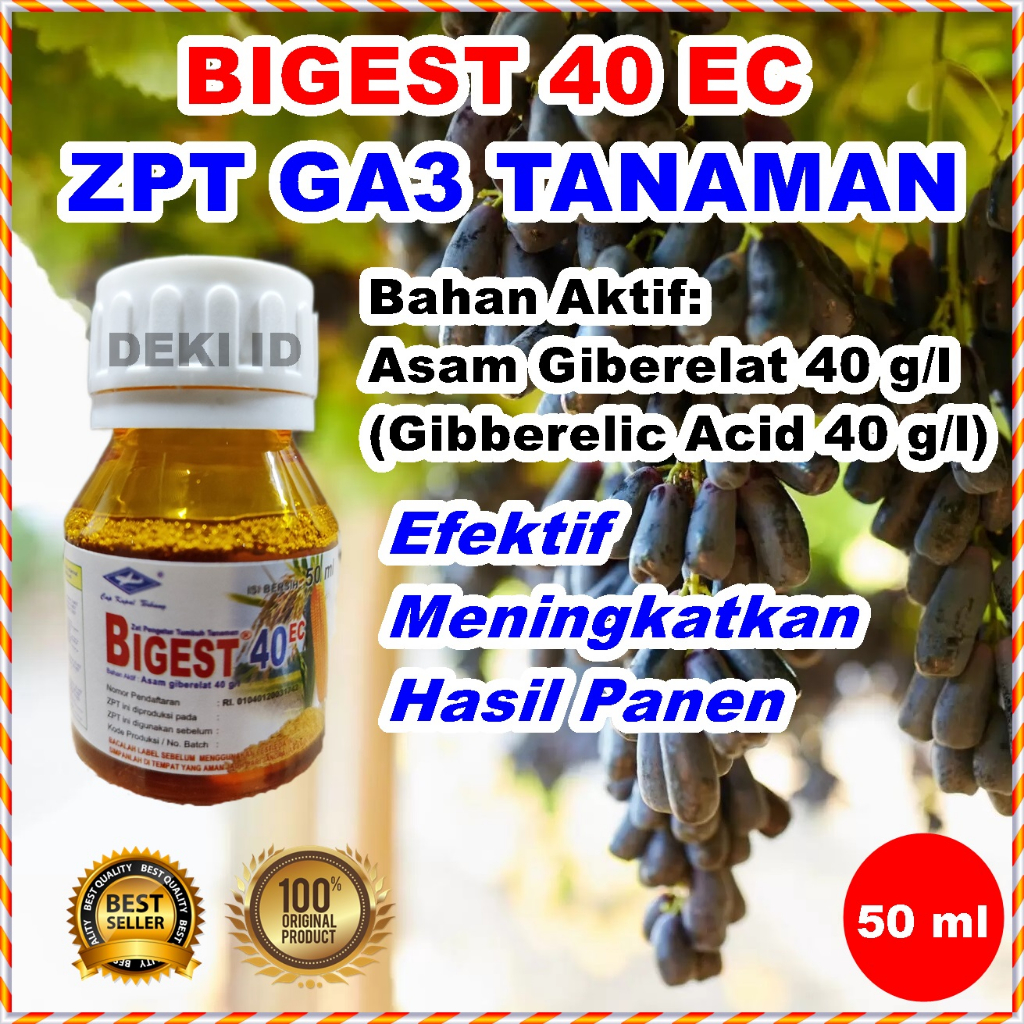 Jual Bigest 40 EC 50 ml Kemasan Besar GA3 Hormon Tanaman Giberelin Acid ...
