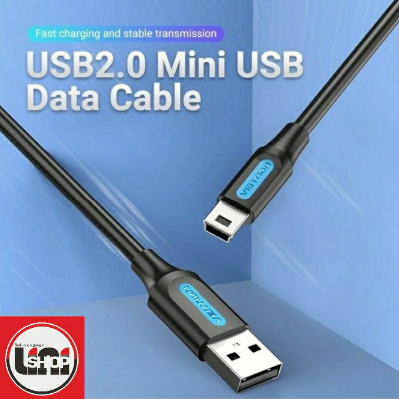 Jual Vention Kabel Data Mini USB 5 Pin usb 2.0 high Quality | Shopee ...