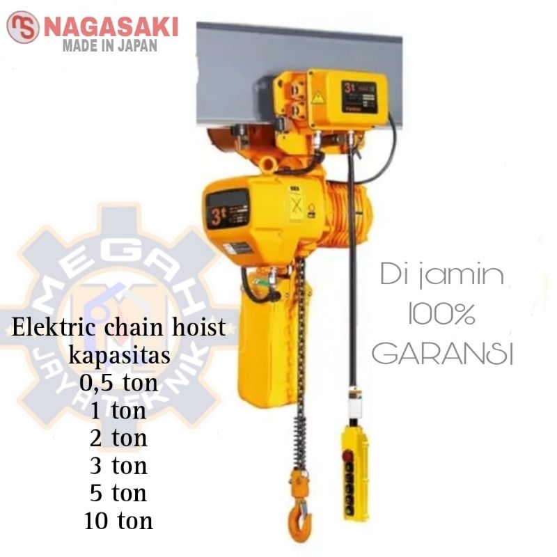 Jual ELECTRIC CHAIN HOIST 2 TON X 6 METER 380/3 PHASE (with troly ...