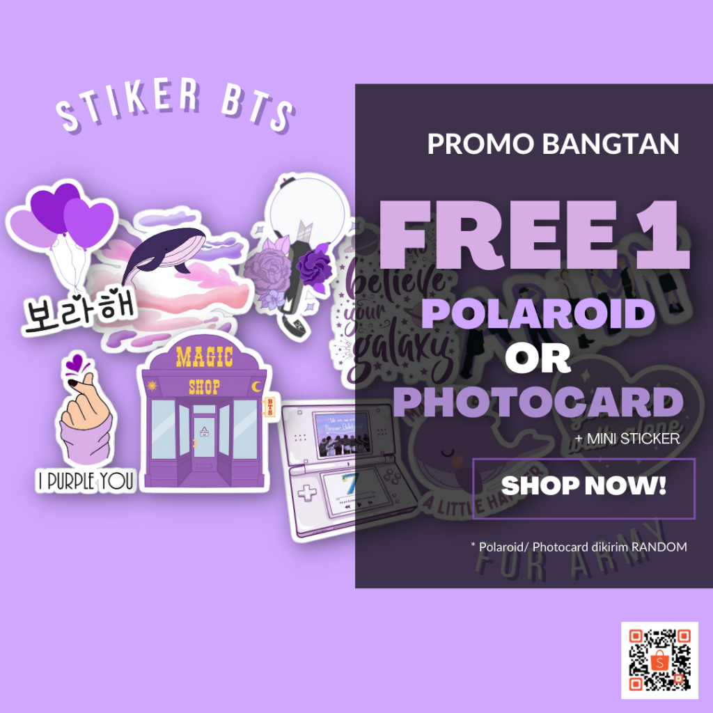 Jual [20 pcs] Stiker BTS Army Bangtan Borahae K-Pop Jungkook I Purple ...
