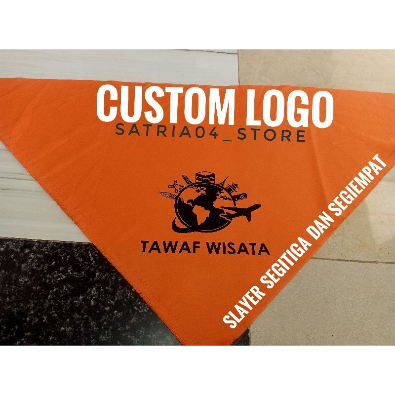 Jual slayer polos segitiga custom logo/slayer ospek/MOS/slayer manasik ...