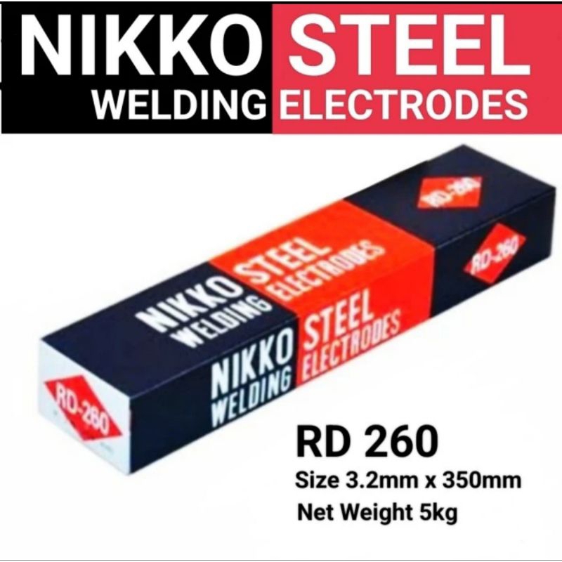 Jual Kawat Las Listrik Besi Nikko Steel RD 260 size 3.2mm x 350mm kemasan 5kg | Shopee Indonesia