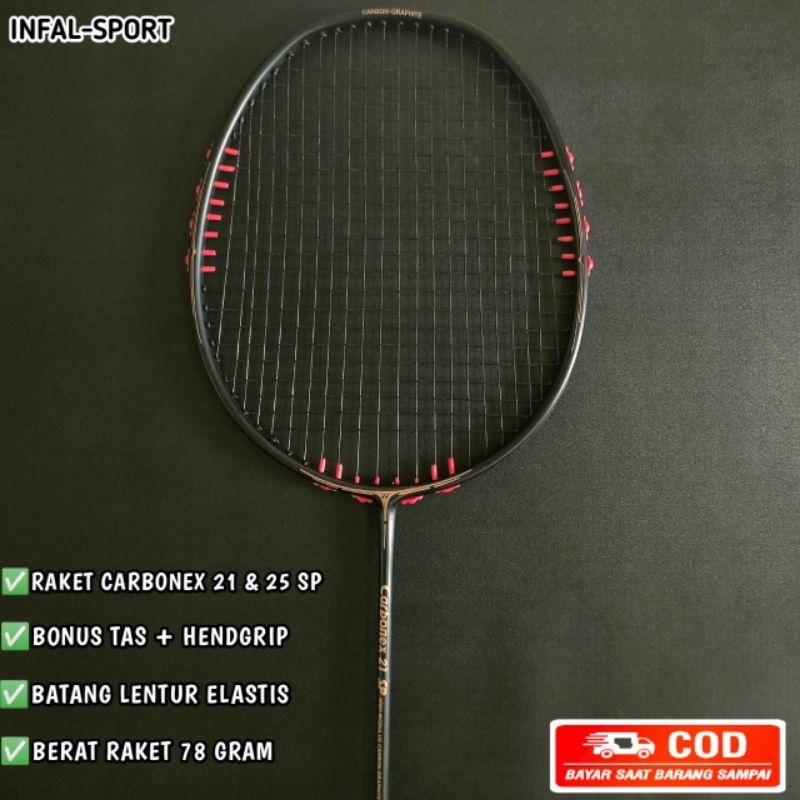 Jual Raket Badminton Carbonex 21&25 Sp Import (Bonus Tas+Grip) | Shopee Indonesia