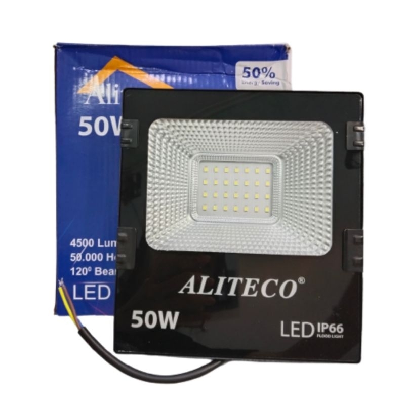Jual Lampu Sorot / LED Flood Light 50W IP66 ALITECO Cahaya Kuning / Putih | Shopee Indonesia