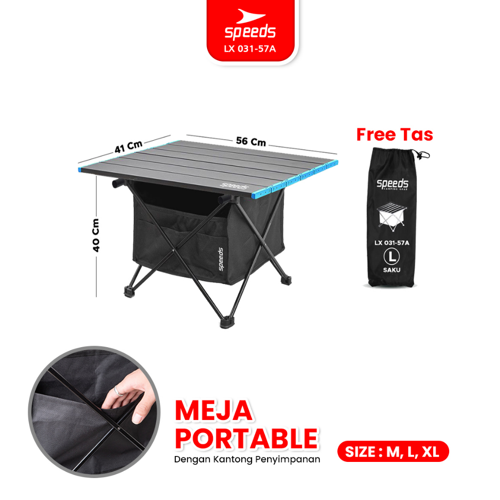 Jual SPEEDS Meja Lipat Almunium Camping Outdoor Portable Folding Picnic ...