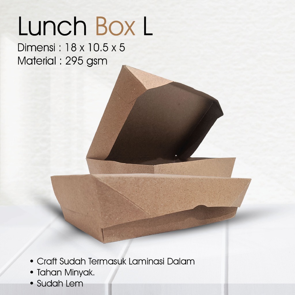 Jual Brown Paper Craft Lunch Box Size L - Lunch Box Coklat Kraft Ukuran L Sudah Lem ( Min Order ...