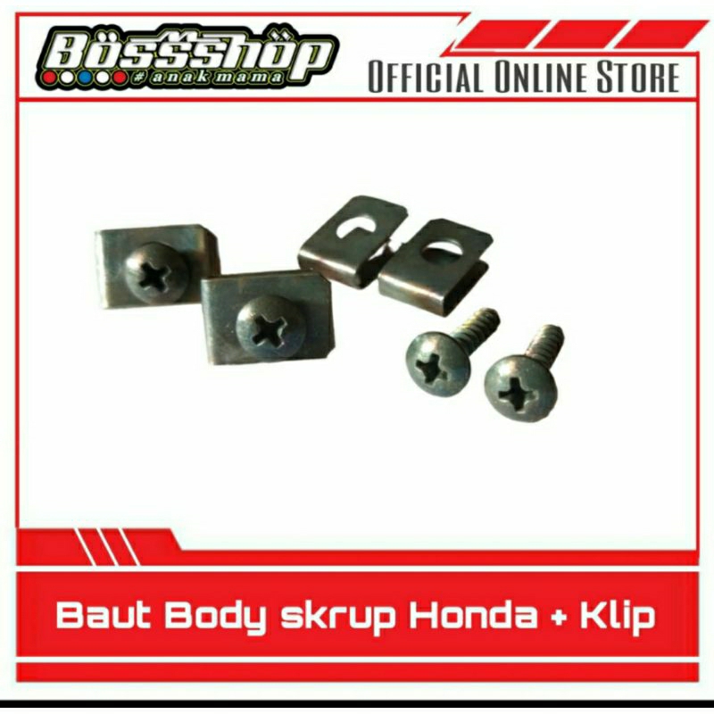 Jual BAUT BODY + KLIP MOTOR HONDA BAUT BODI STANDAR SCREW MOTOR HONDA ...