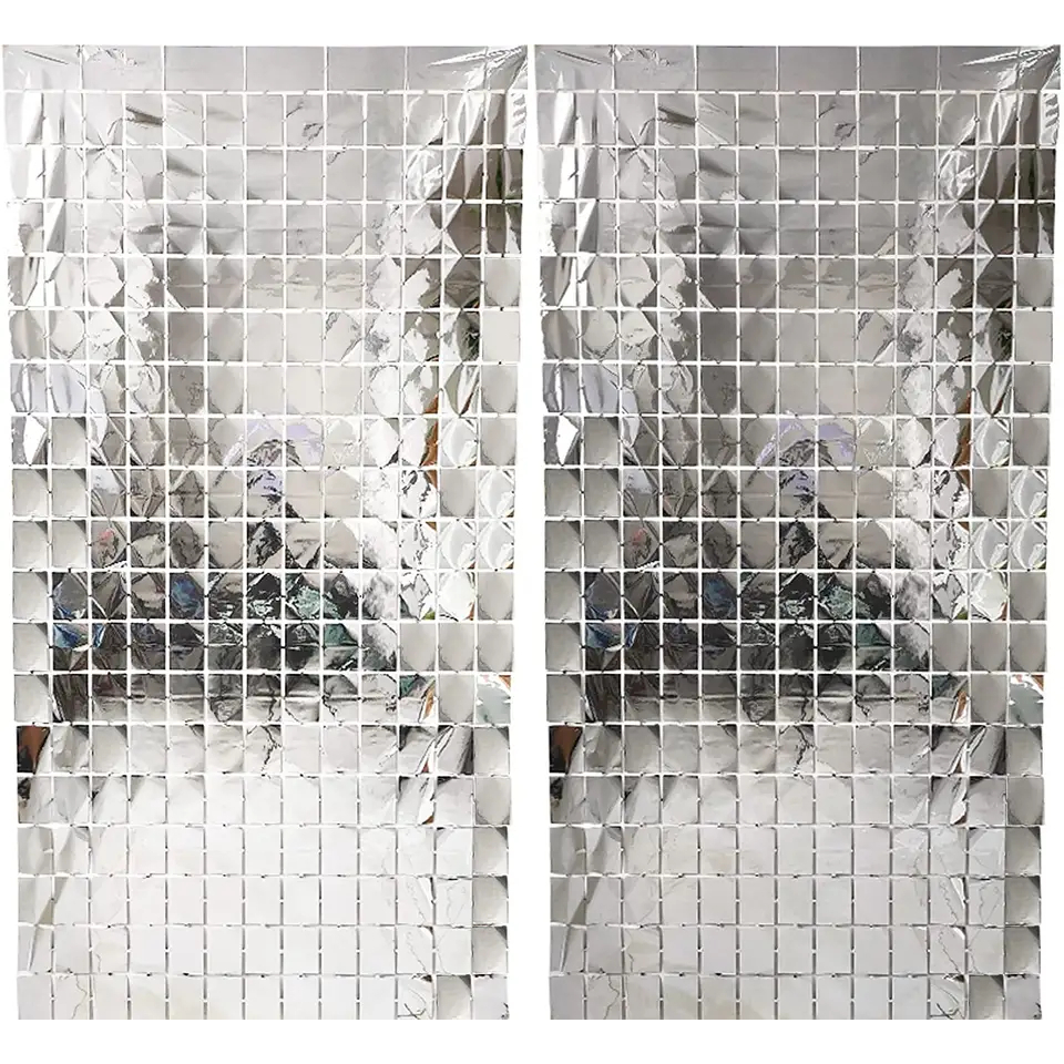 Jual Tirai Foil Kotak Metalik Backdrop Ulang Tahun Warna Warni | Shopee ...
