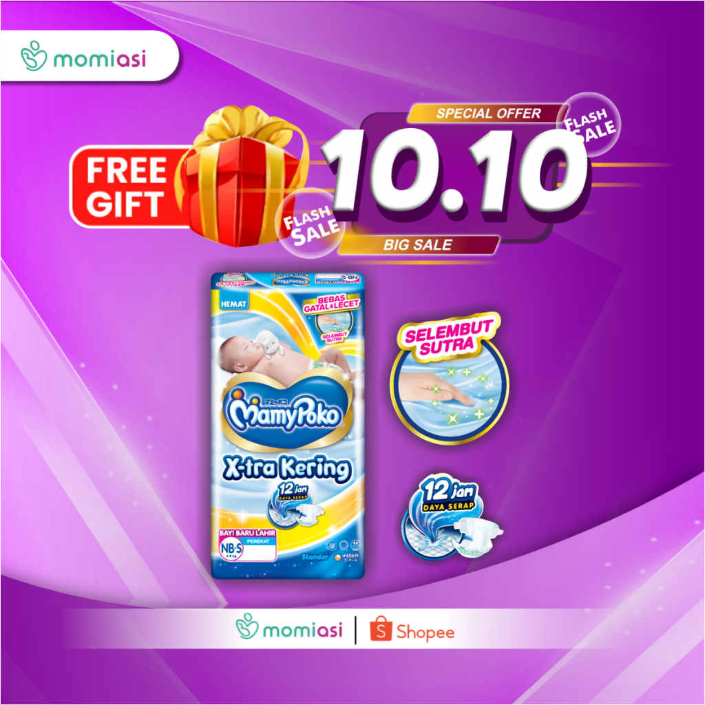 Jual (FREE GIFT - DO NOT ORDER) Momiasi - MamyPoko X-tra Kering - NB-S 24 Popok perekat | Shopee ...