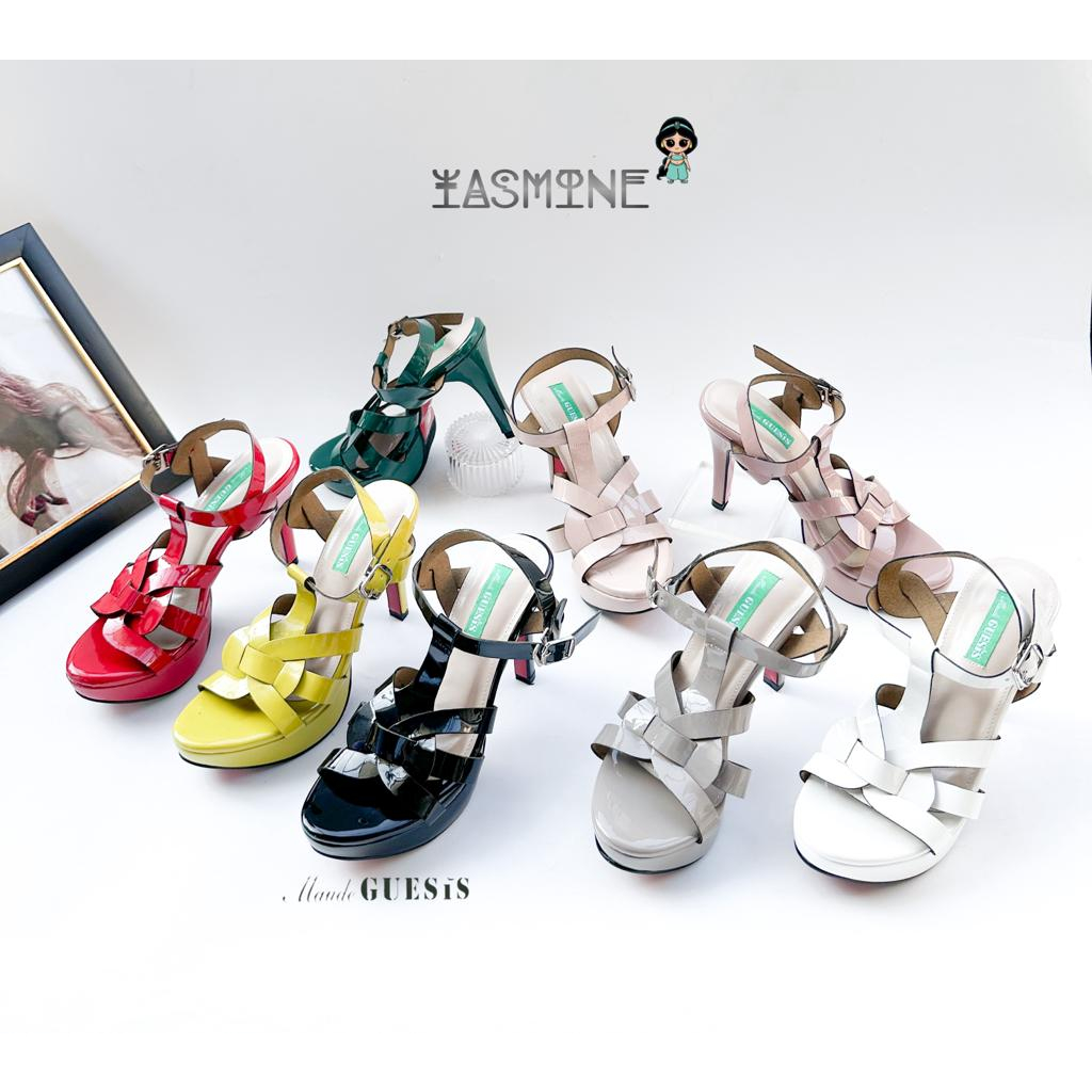 Jual Yasmine Heels Kekinian Tinggi 12Cm Bahan Glossy Dengan Lilitan ...