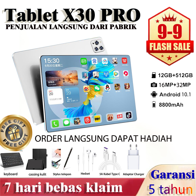 Jual 【Beli 1 Gratis 6+COD】 Tablet PC Asli tablet X30 Pro Tab Baru ROM ...