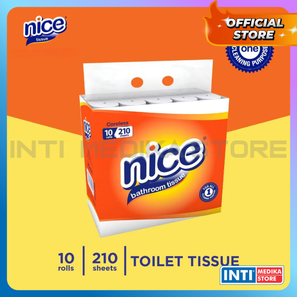 Jual NICE - Bathroom Tissue 2 Ply 10 Rolls x 210s | Tisu Gulung Toilet ...