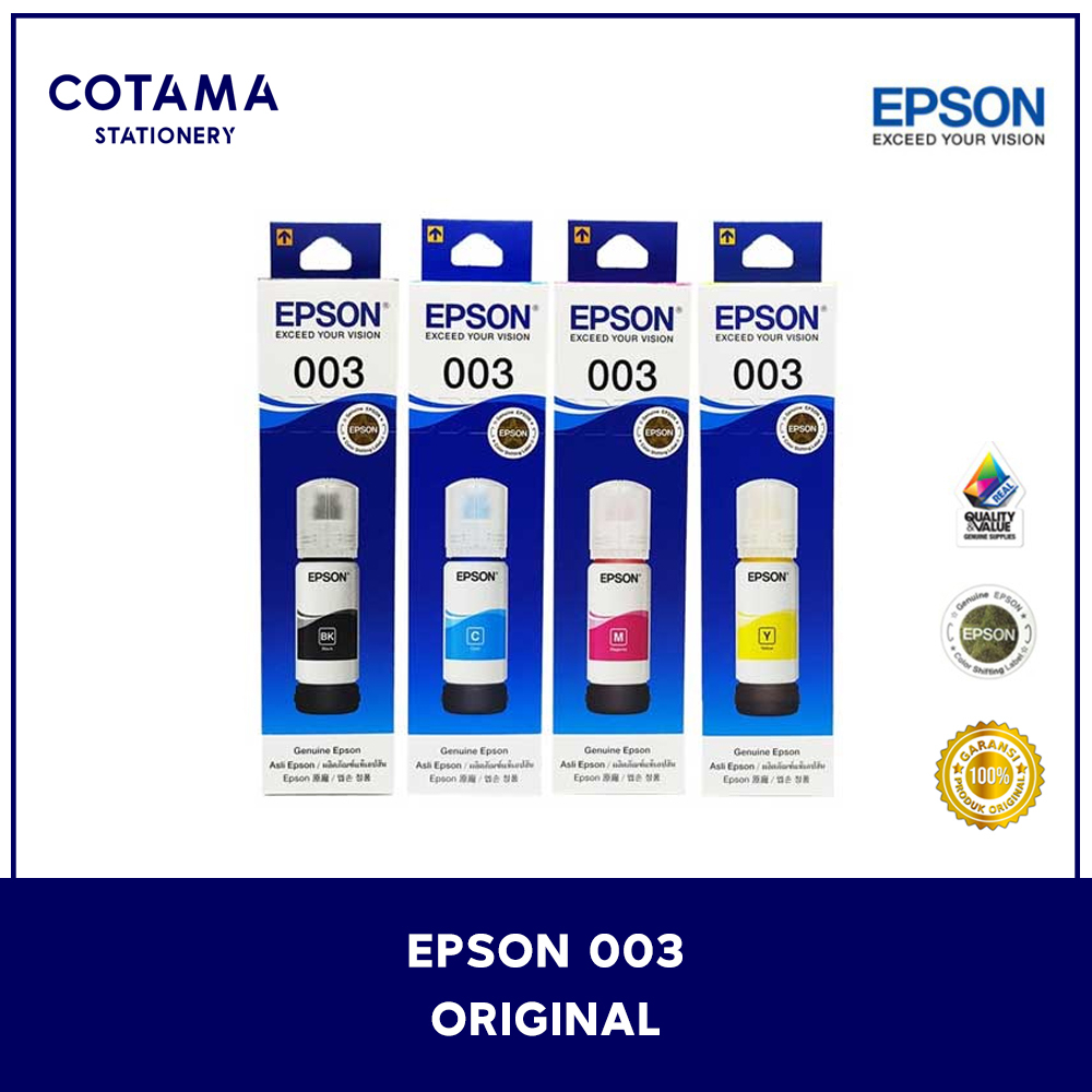 Jual Tinta Epson 003 T003 Original - Black Cyan Magenta Yellow | Shopee ...