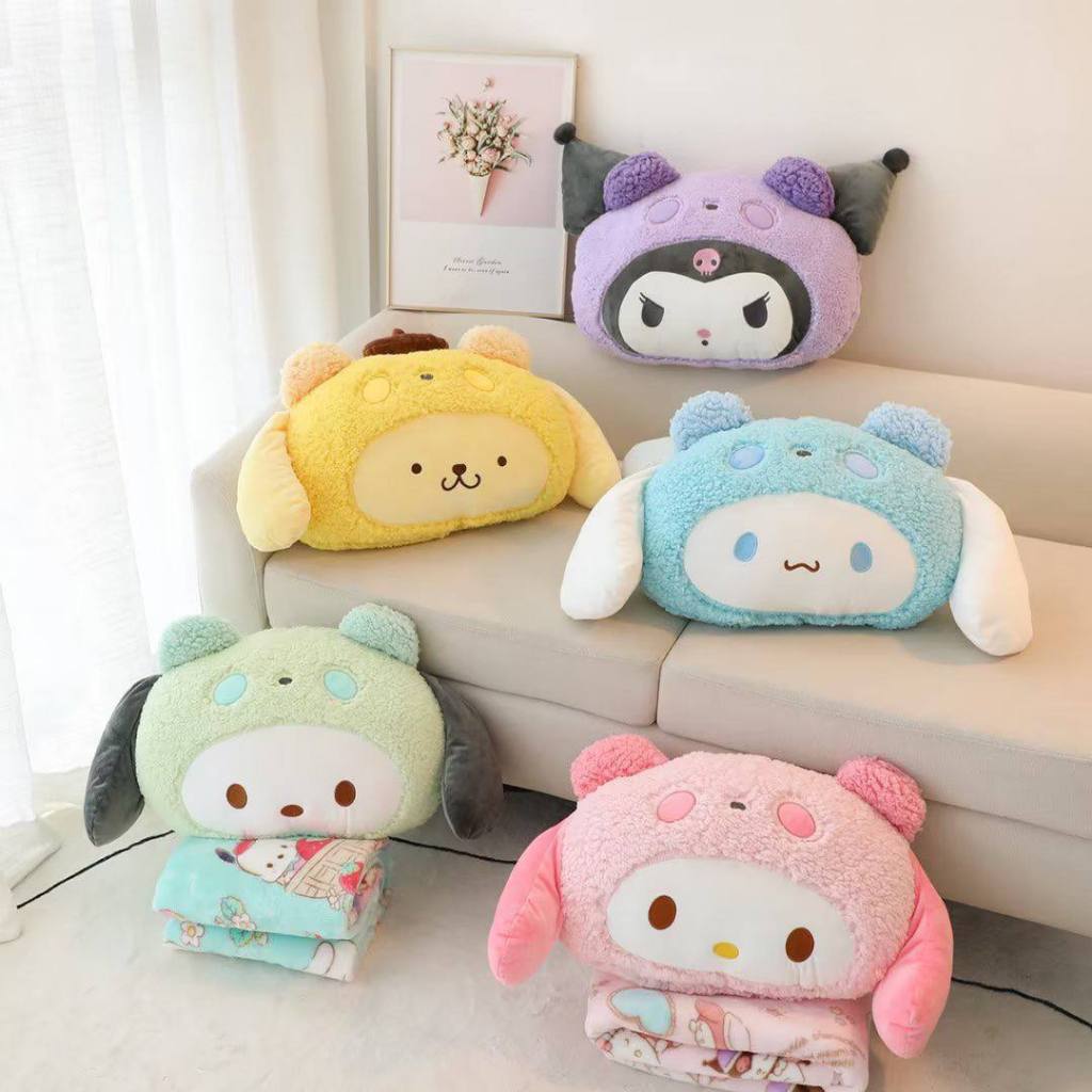 Jual Balmut Bantal Selimut Boneka Cinnamoroll Melody Kuromi Pompompurin Pochacco Dog Pillow ...