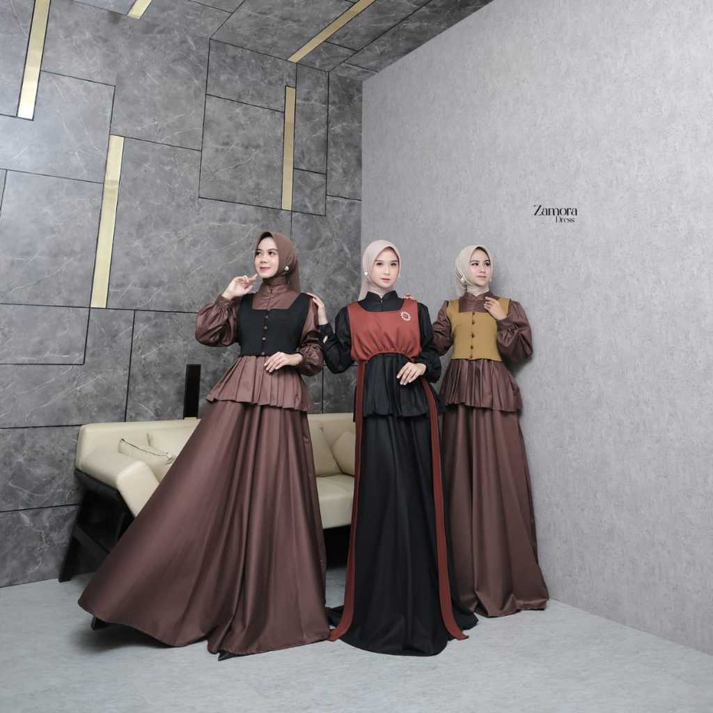 Jual ZAMORA DRESS PREMIUM MISS AISYAH FASHION GAMIS INNER DRESS FODO ...