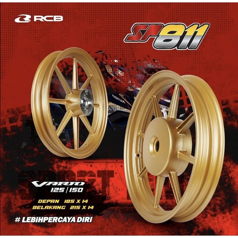 Jual VELG RCB VARIO BEAT VARIO 125/150 SP811 PALANG 8 GOLD ORIGINAL RCB ...