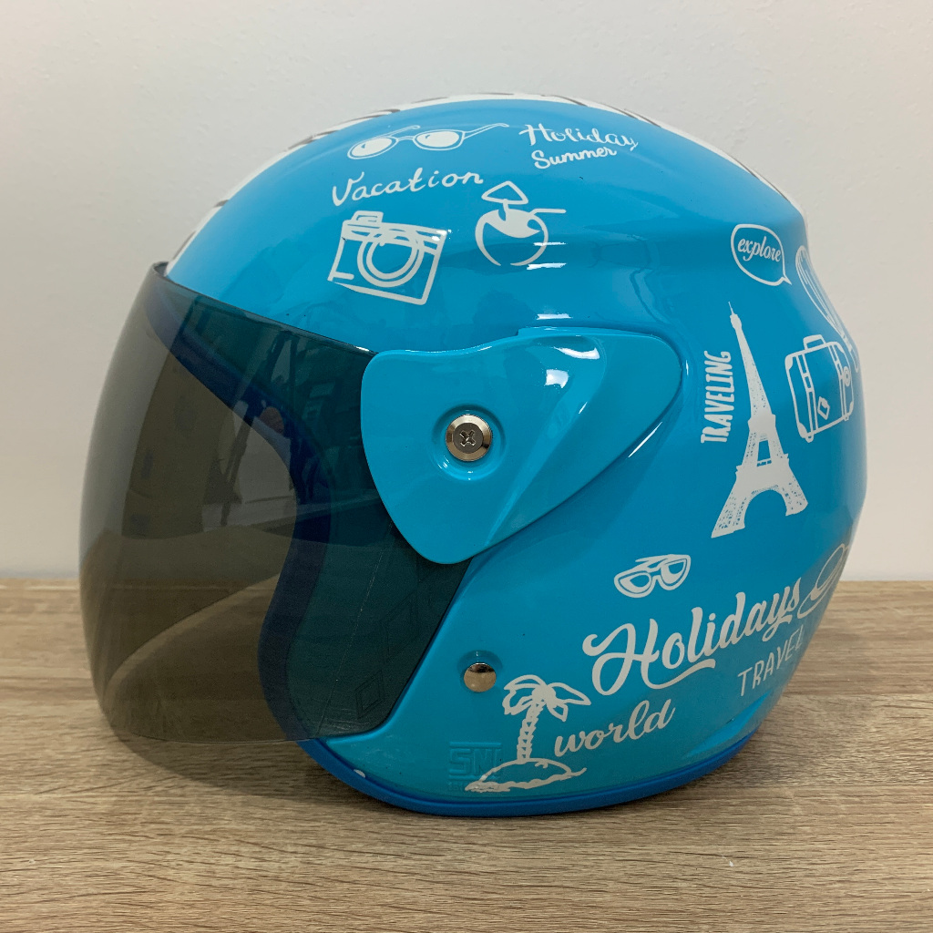 Jual Helm Nuvo Traveling Biru Glossy - Helmet SNI Dewasa BXP | Shopee ...