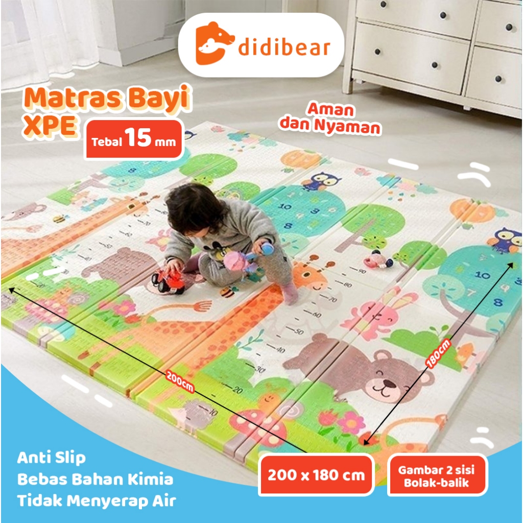 Jual Didibear Playmat Bayi Playmate 200x180cm Anak Lipat XPE dan Karpet ...