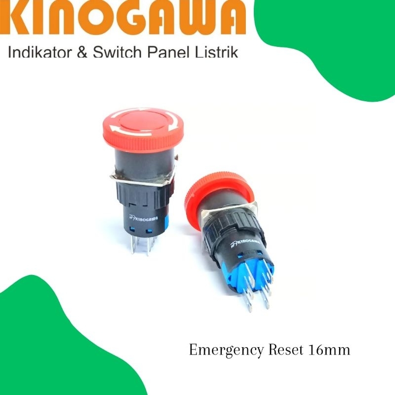 Jual KINOGAWA Push Button Emergency Stop 16mm 6 Kaki Emergency Push ...