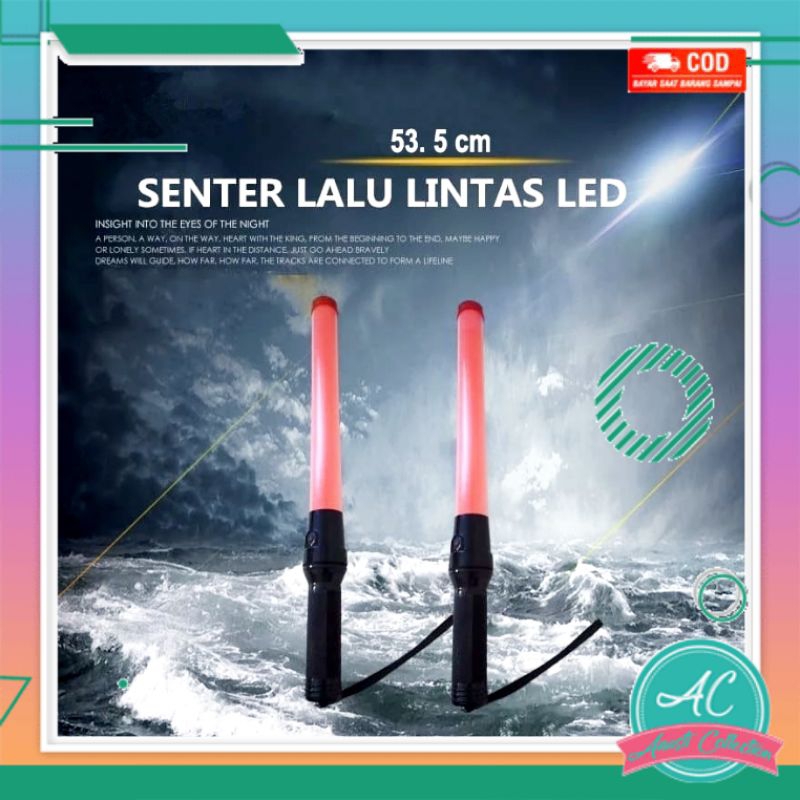Jual Besar 54Cm Lampu Tongkat Parkir Lalu Lintas Merah / Lampu Senter ...