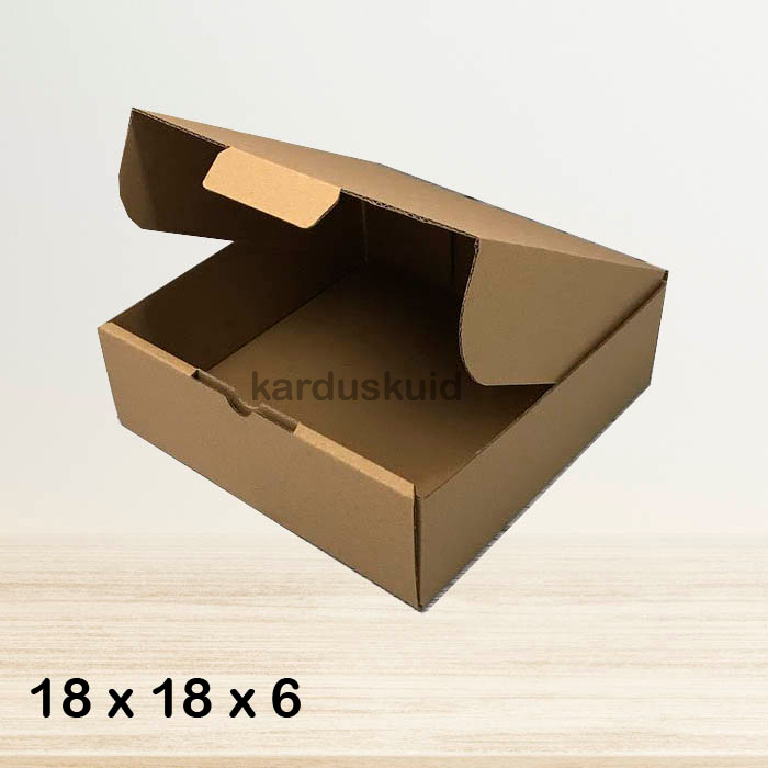 Jual Kardus 18 x 18 x 6 cm die cut tipe E Flute K150 box kotak karton ...